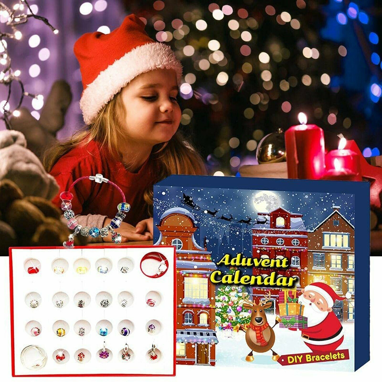 DIY Bracelet Blind Box Advent Christmas Countdown Calendar Blind Box DIY Bracelet Blind Box Advent Christmas Countdown Calendar Blind Box