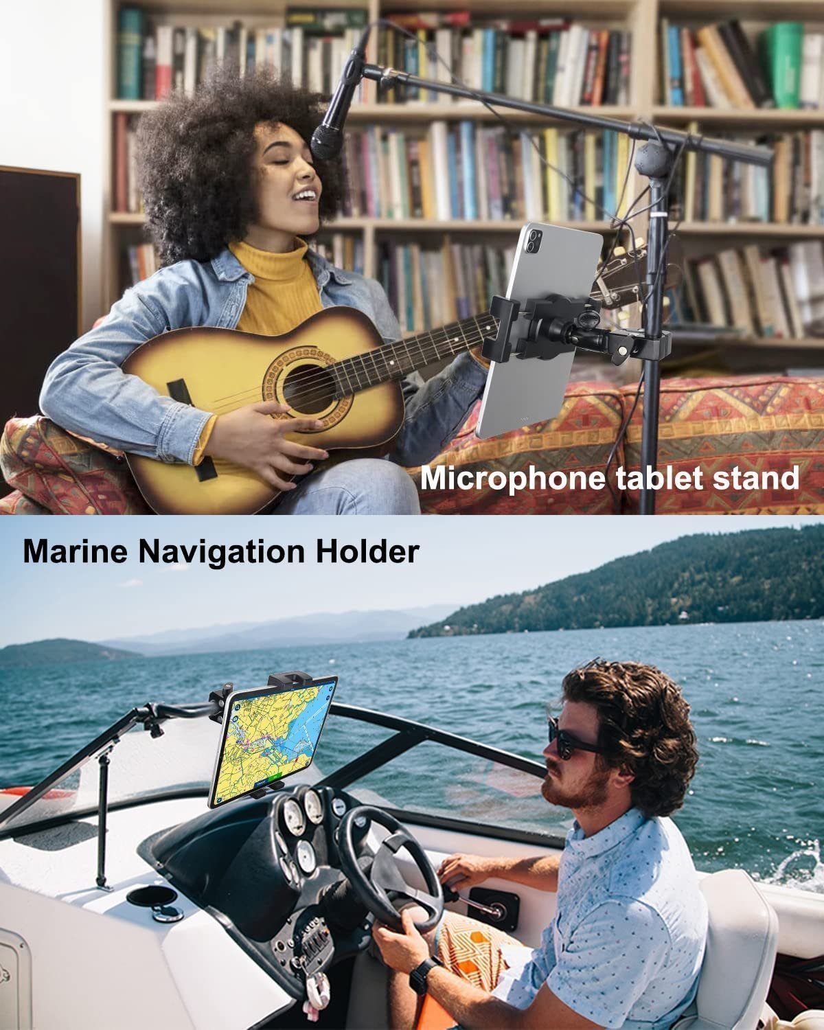 Bike Tablet Mount，Motorcycle Bicycle Tablet Holder, Metal Clamp Anti ...