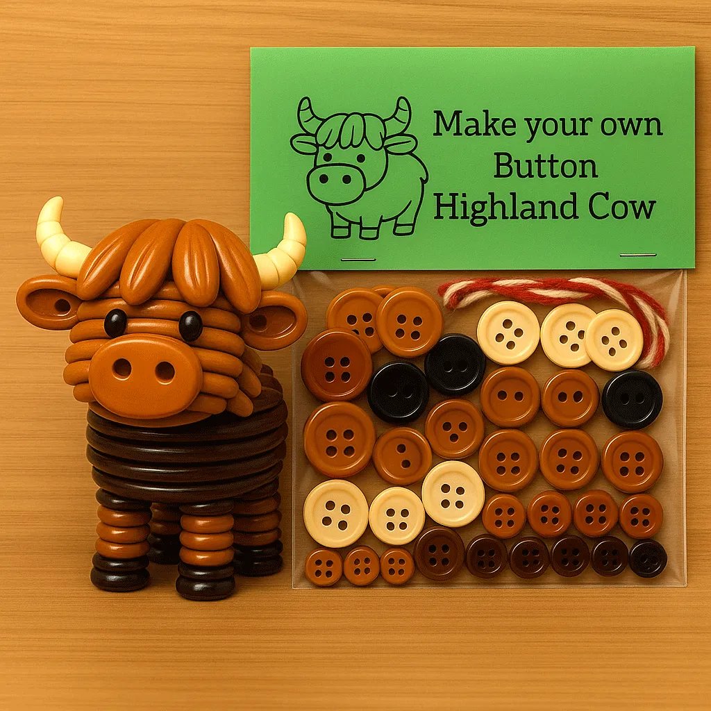 🏆 50K+ SOLD! – Almost Gone💥DIY Highland Cow Button Ornament