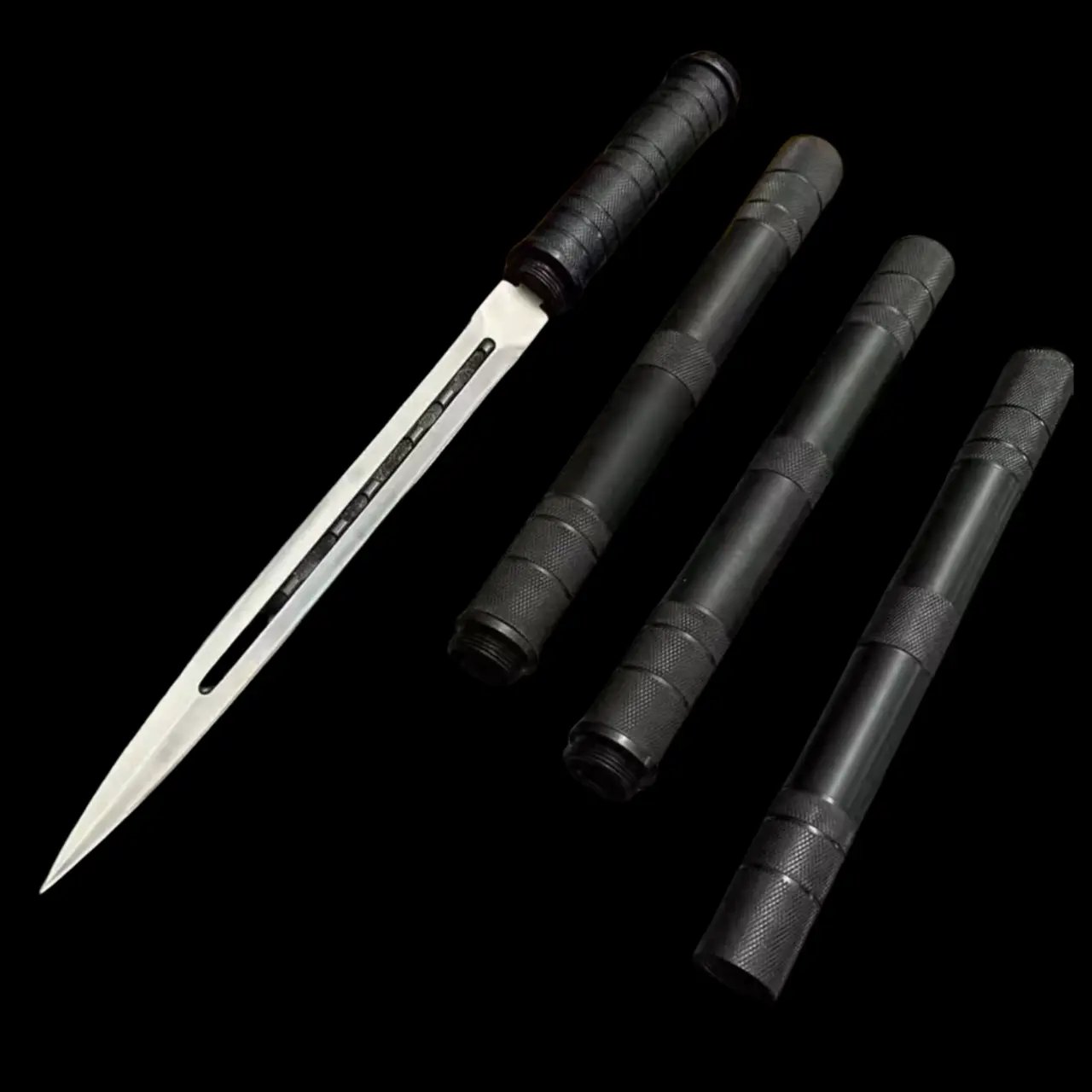 Four-section carbon steel combination stick knife